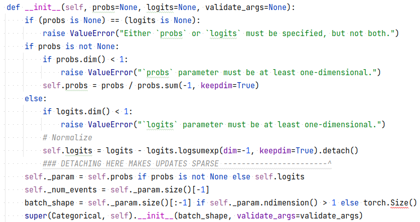 Sparse updates to logits in distributions.Categorical · Issue #62473 ...
