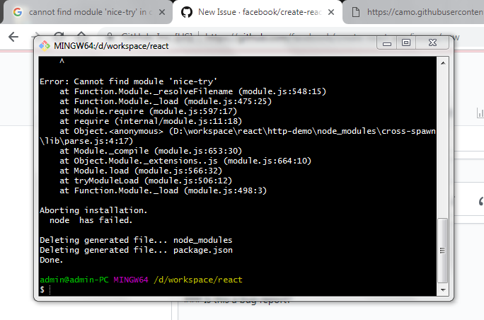 Cannot Find Module Nice Try · Issue 5718 · Facebook Create React App · Github