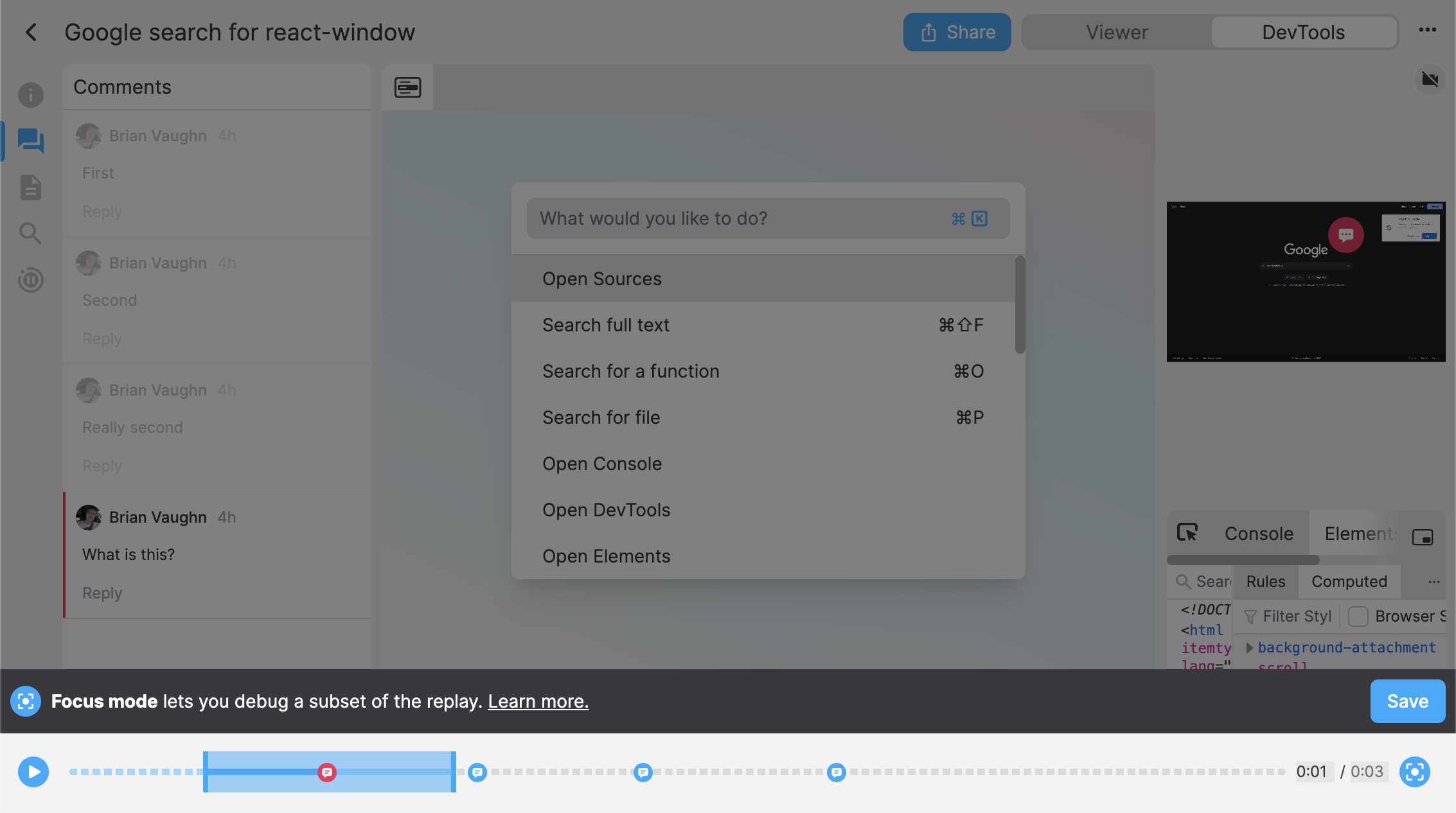 Focus Window modal 🔫 · Issue #6706 · replayio/devtools · GitHub