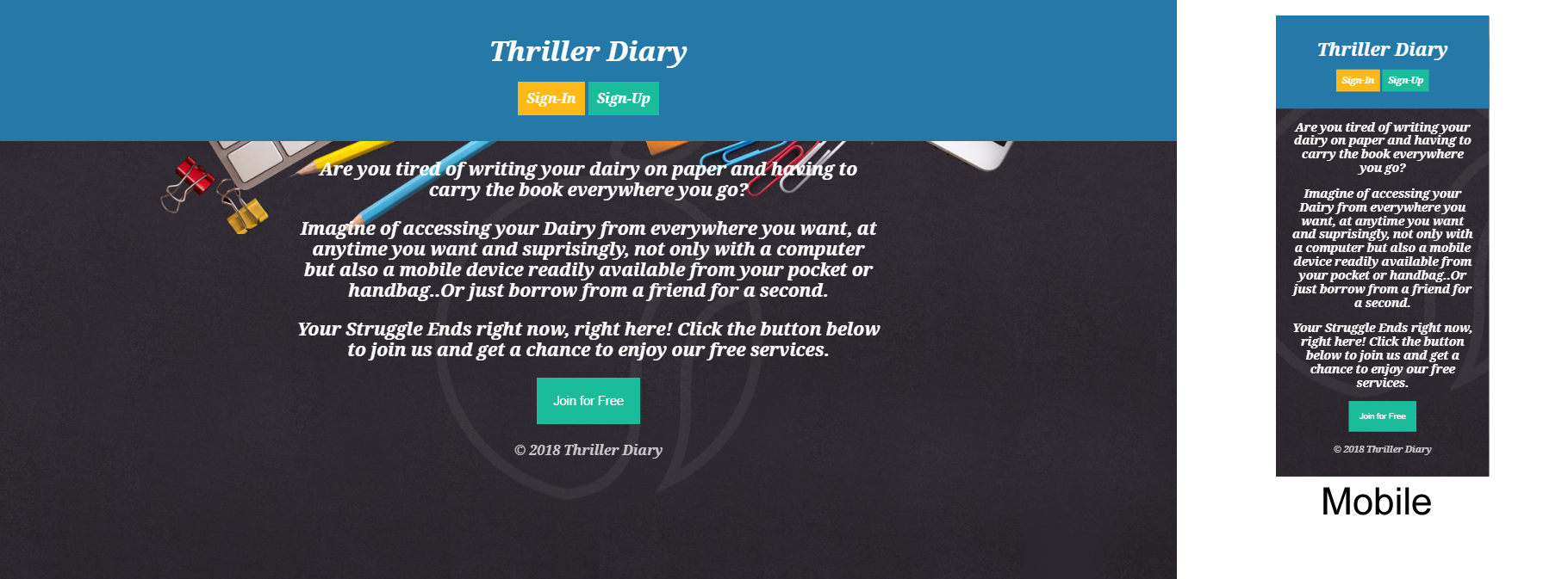 GitHub - chegehimself/thriller-diary: An online journal where users can pen down their thoughts ...