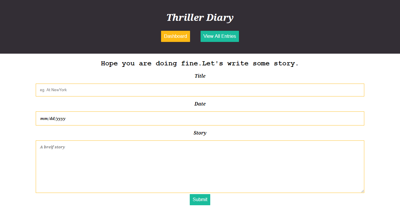 GitHub - chegehimself/thriller-diary: An online journal where users can pen down their thoughts ...