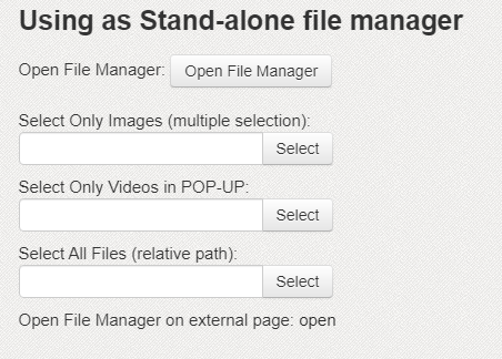 Stand alone version? · Issue #17 · Kwaadpepper/laravel-responsivefilemanager · GitHub