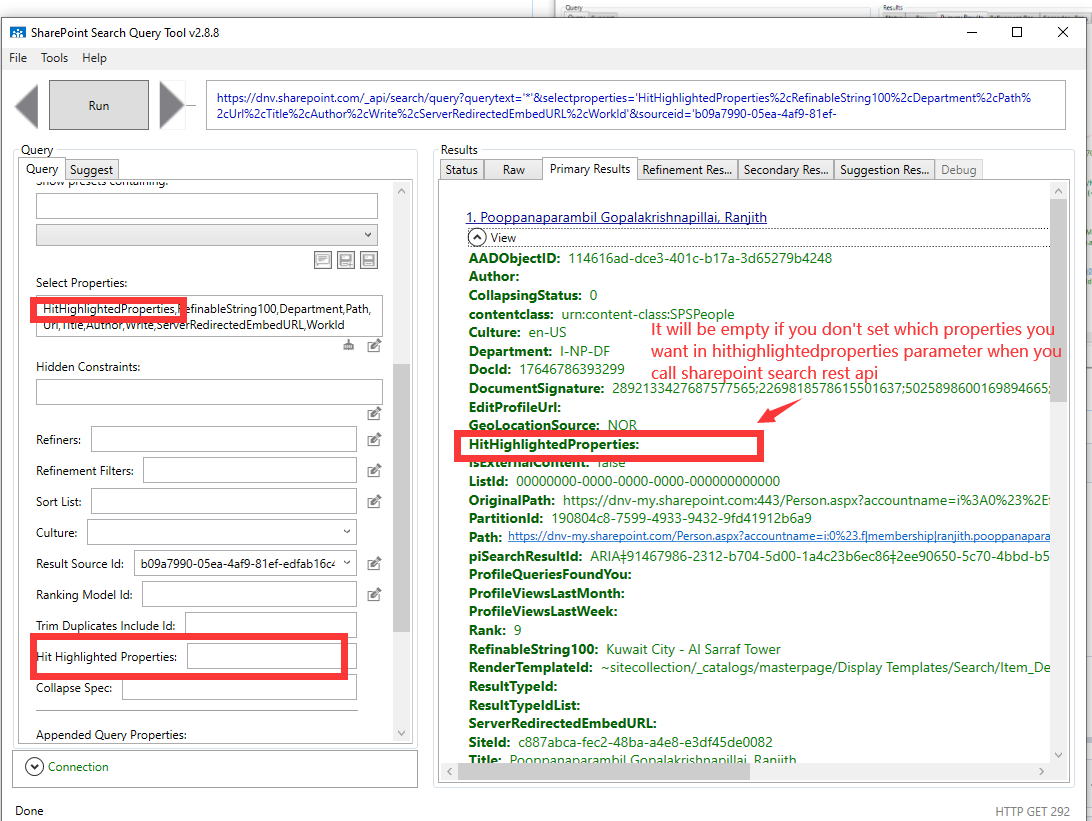 Support "Hit Highlighted Properties" in PnP Search Result Webpart when ...