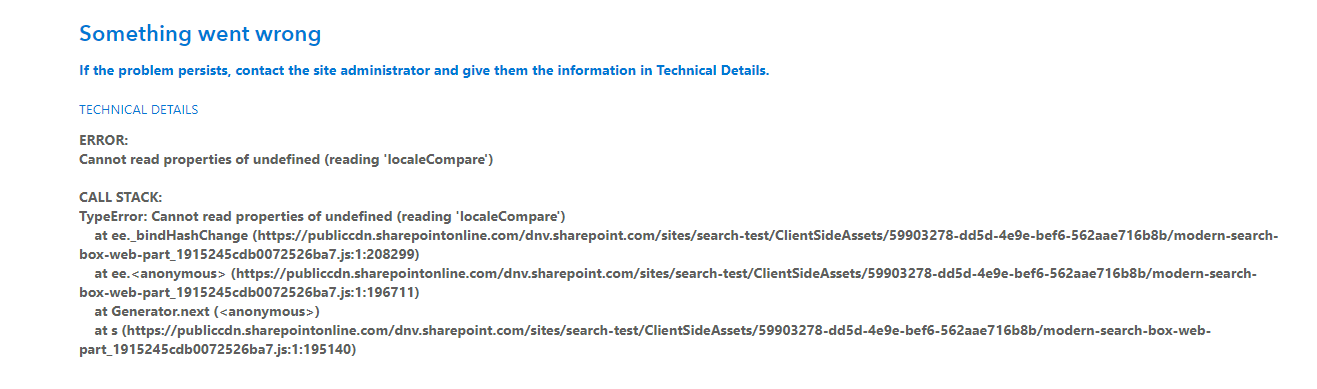 [Dev branch] Search Box will crash if you choose to use Url Fragment · Issue #1840 · microsoft ...