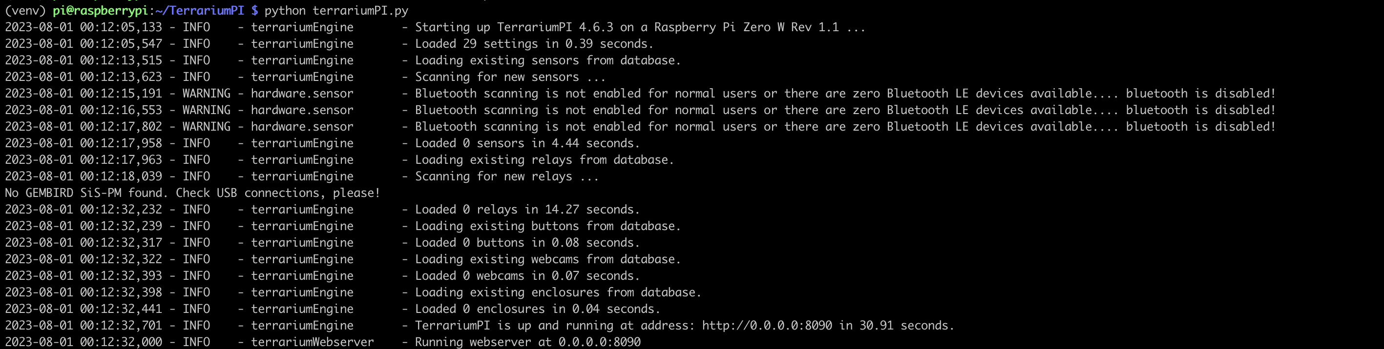 RPI Zero installation · Issue #823 · theyosh/TerrariumPI · GitHub