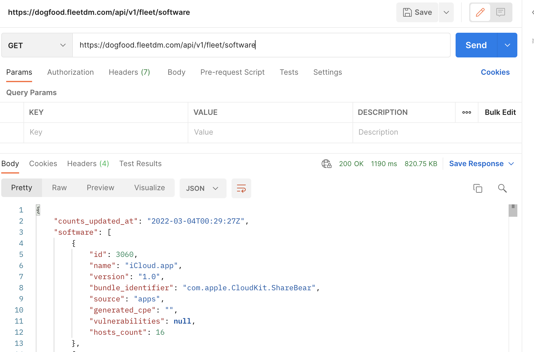 Bug: API returns incorrect host count for GET request to `/software` endpoint · Issue #4448 ...