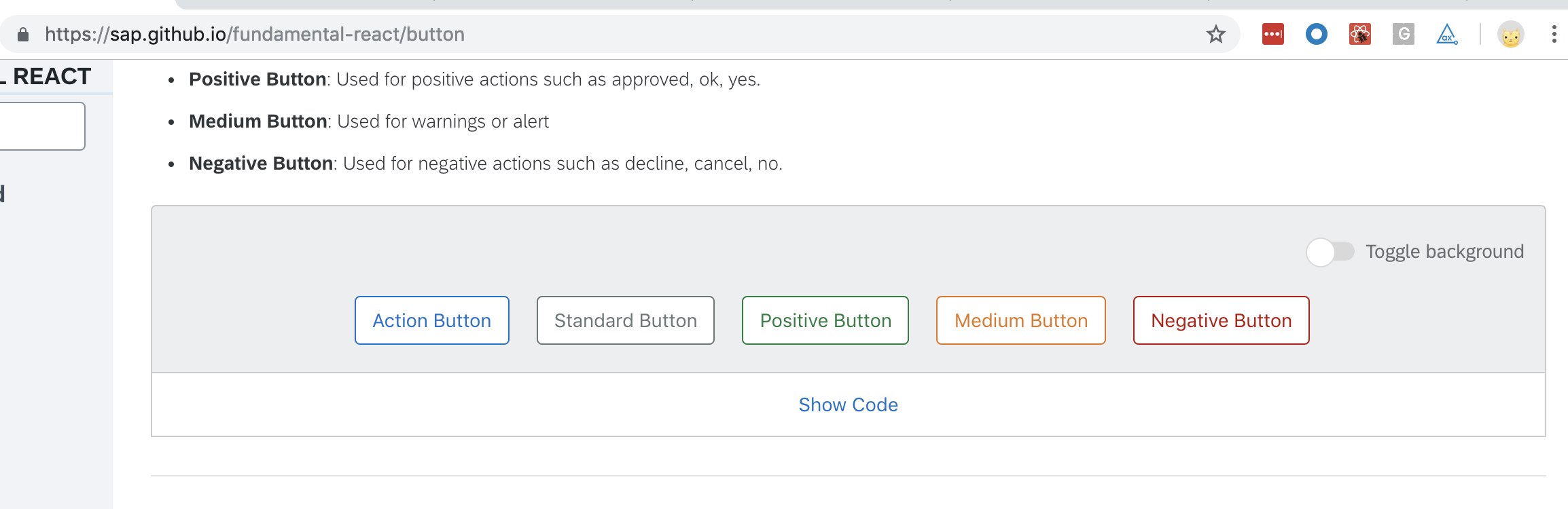 Improve docs: a11y: toggle label on default code example background does not meet color contrast ...
