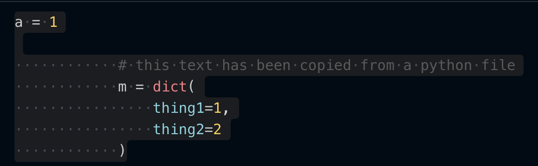 De-Indent code on paste into IW code cell · Issue #160442 · microsoft/vscode · GitHub