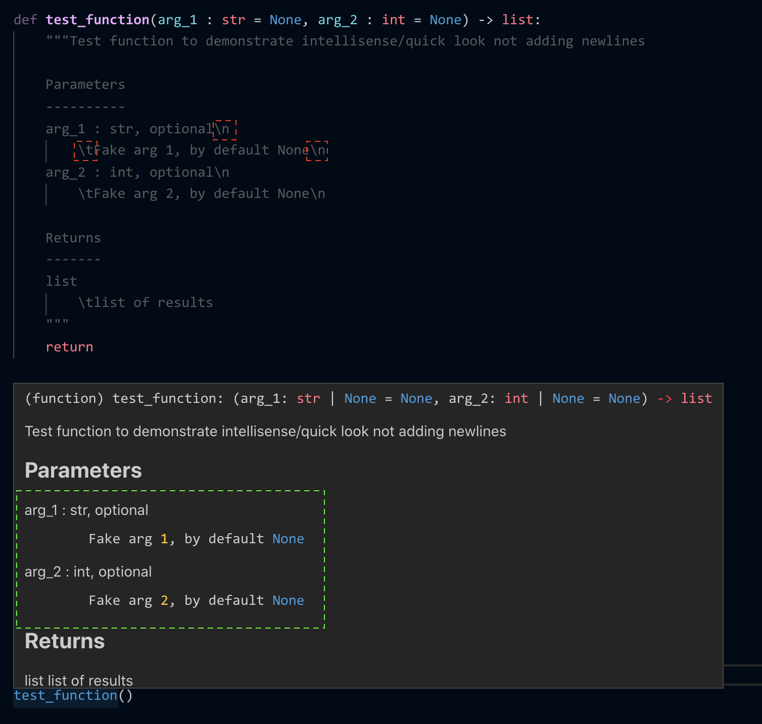 Code Viewquick Lookintellisense Docstrings Newlines Not Displayed Correctly · Issue 476