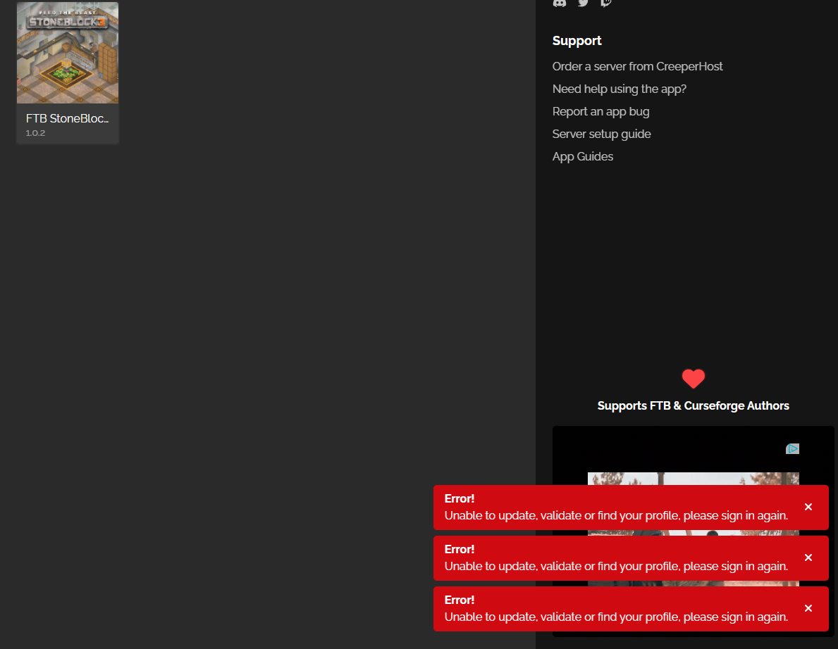 [Bug]: error! unable to update, validate or find your profile, please sign in again. · Issue ...