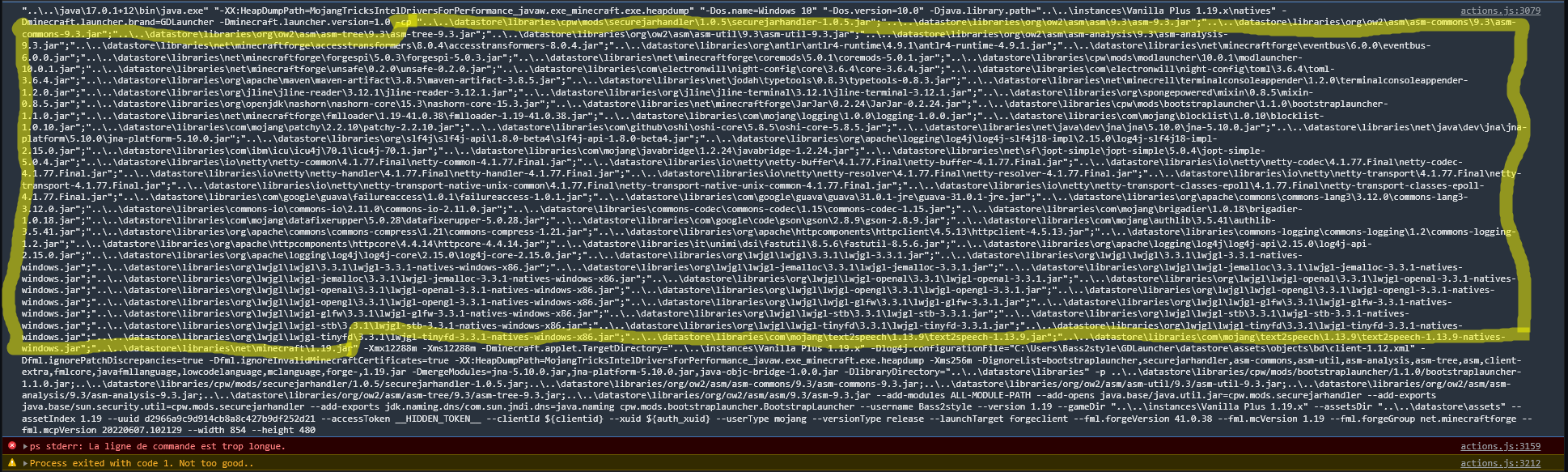 [1.19] can't launch a Forge Instance · Issue #1377 · gorilla-devs/GDLauncher · GitHub