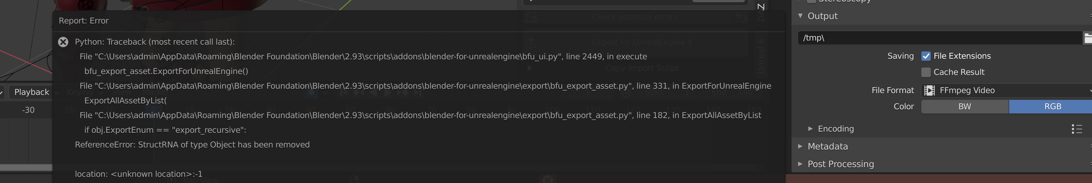 New major error while exporting · Issue #123 · xavier150/Blender-For-UnrealEngine-Addons · GitHub