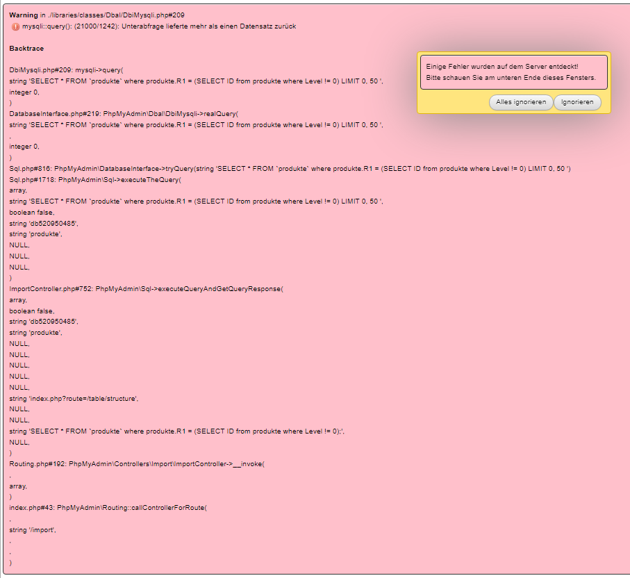 Warning in ./libraries/classes/Dbal/DbiMysqli.php#209 · Issue #17843 · phpmyadmin/phpmyadmin ...