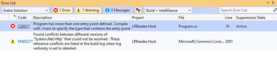 1 errors and 1 warning occurred after Building the solution with multiple projects · Issue #6104 ...