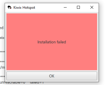Installation Failed error · Issue #517 · offspot/kiwix-hotspot · GitHub