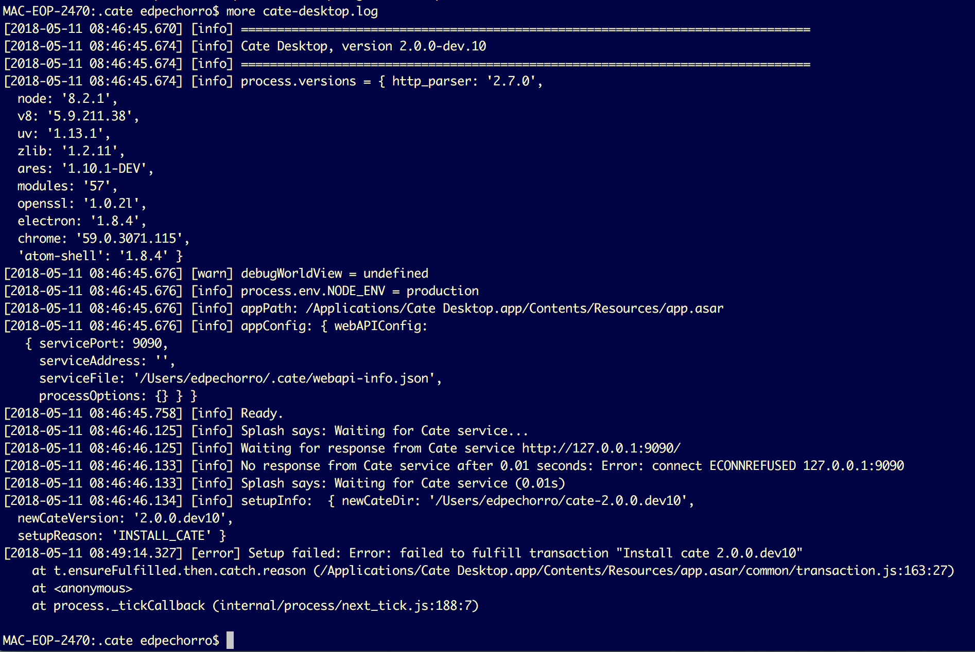 No Mac v2s Work Anymore; Cate 2.0.0.dev10 to dev1. · Issue #639 · CCI ...