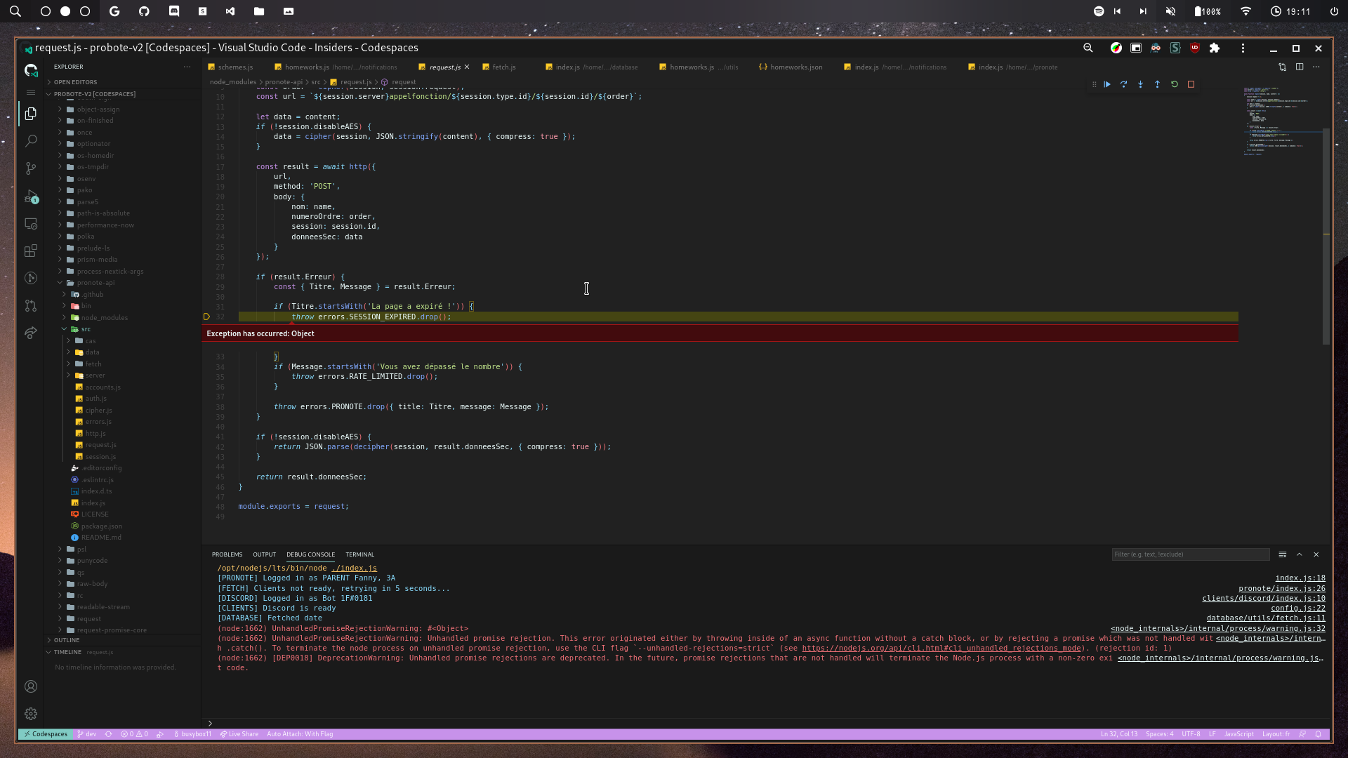 A lot of unhandled promises · Issue #128 · Litarvan/pronote-api · GitHub
