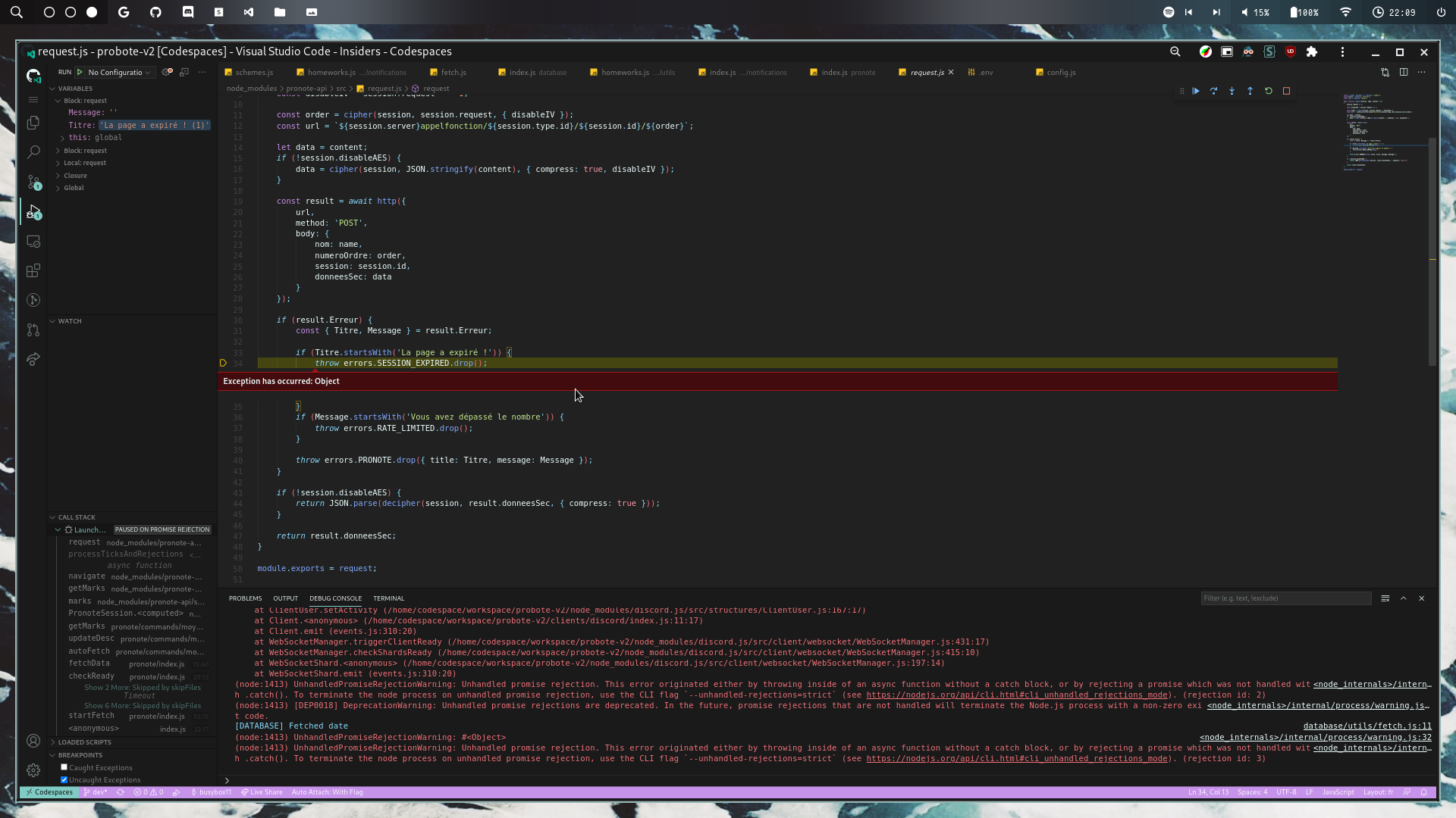 A lot of unhandled promises · Issue #128 · Litarvan/pronote-api · GitHub