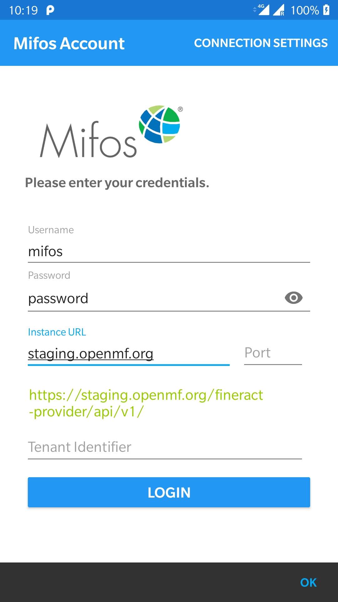 Snackbar with no message on Loging in without tenant identifier · Issue #1046 · openMF/android ...