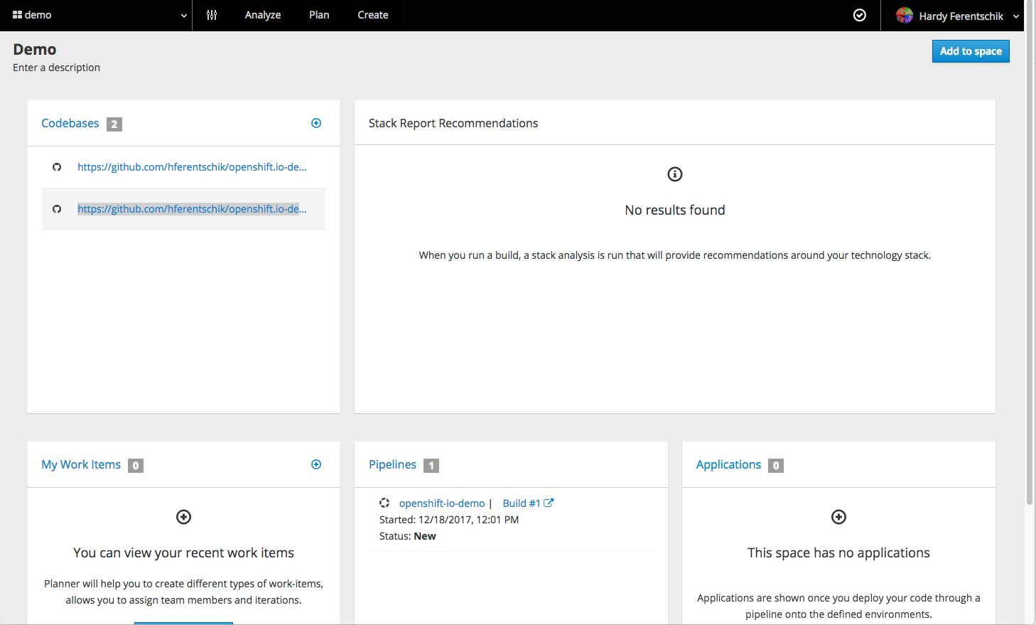 Analyze tab not highlighted when selected · Issue #1708 · openshiftio/openshift.io · GitHub