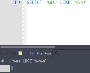 LIKE escape string (percent sign and underscore) might not be escaped ...