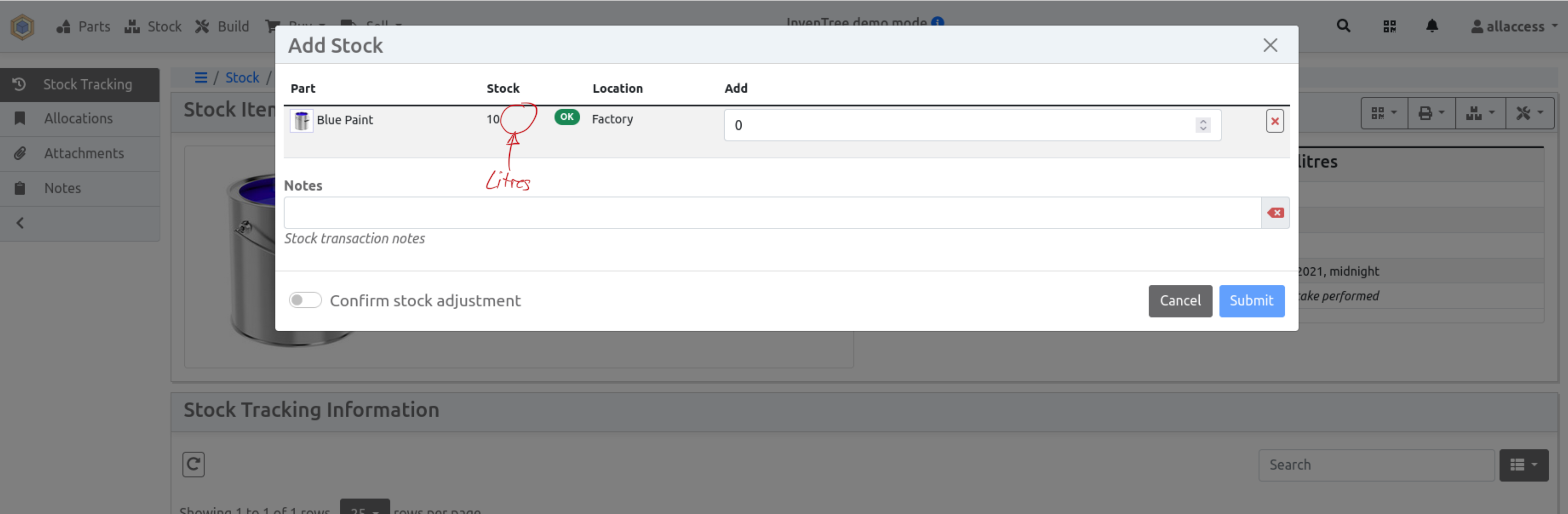 [BUG/Improvement] Unit not shown in "Add Stock" Modal · Issue #4351 · inventree/InvenTree · GitHub