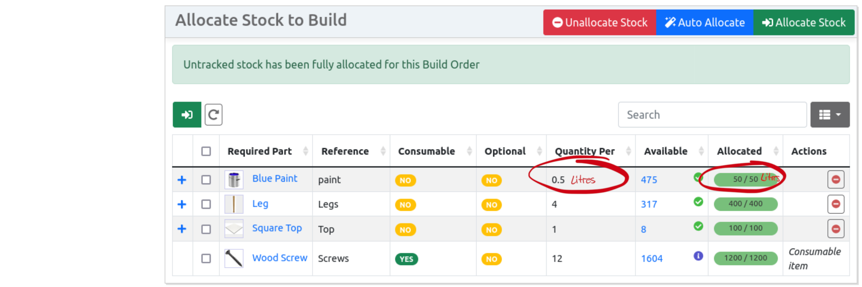 [BUG] units are missing in Build Order --> Allocate Stock table · Issue #4386 · inventree ...