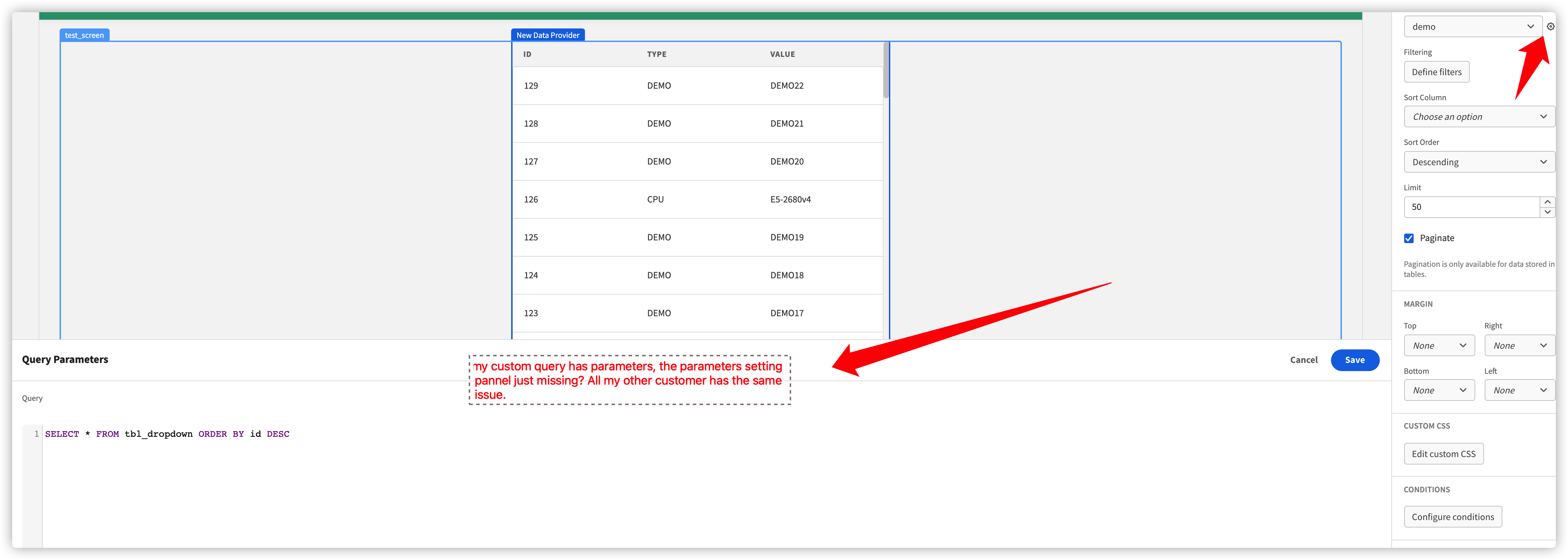 Custom Query Parameters Panel Missing Or Moved Budibase Budibase