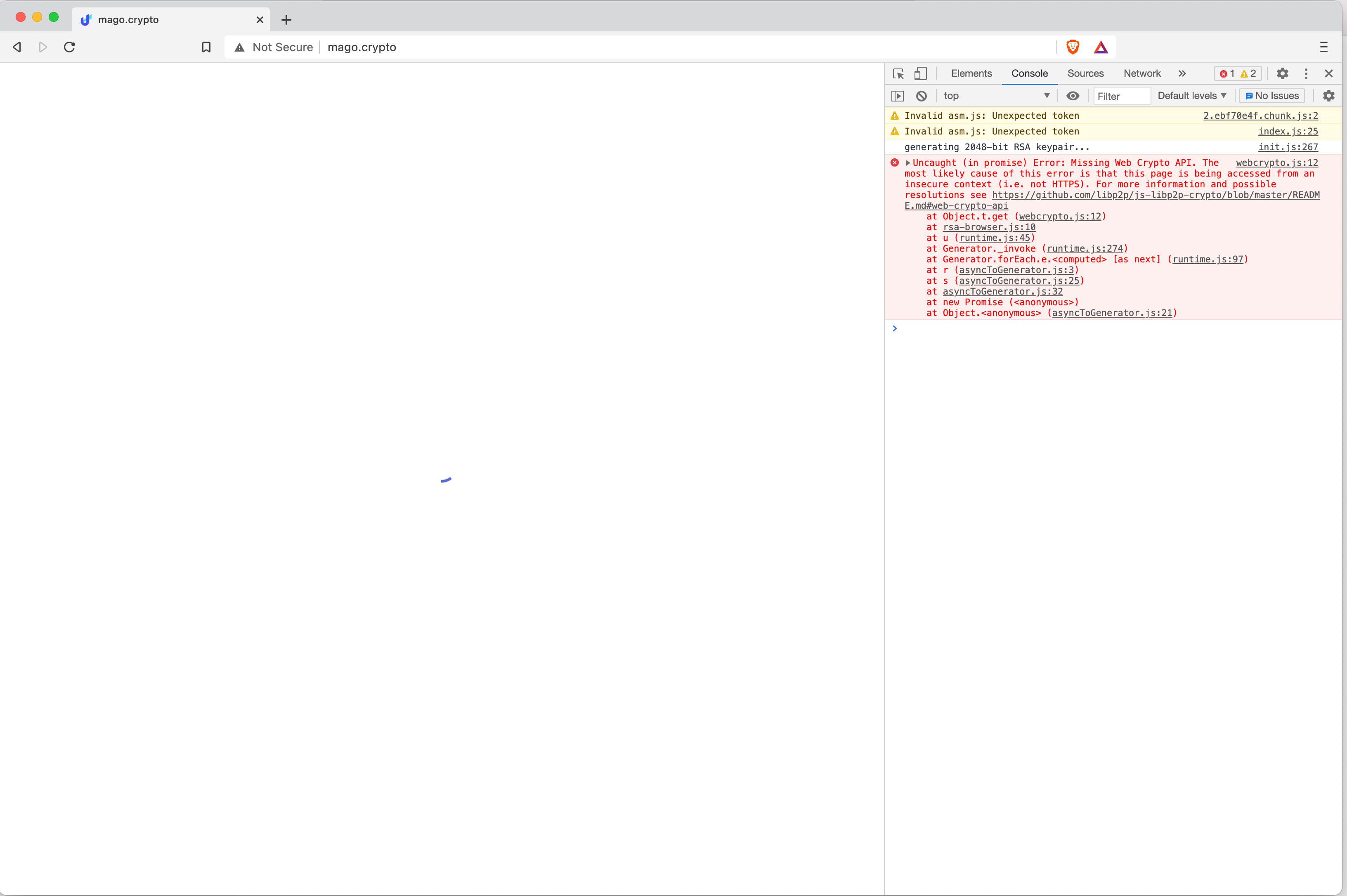 Web Crypto API doesnt work on http://mago.crypto/ · Issue #15888 · brave/brave-browser · GitHub