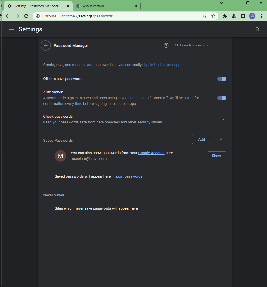 Google account saved passwords is not imported · Issue #29051 · brave/brave-browser · GitHub