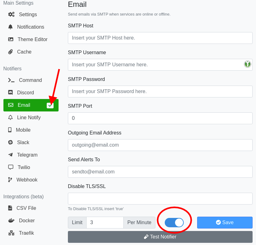 Email notification not working · Issue #314 · statping/statping · GitHub