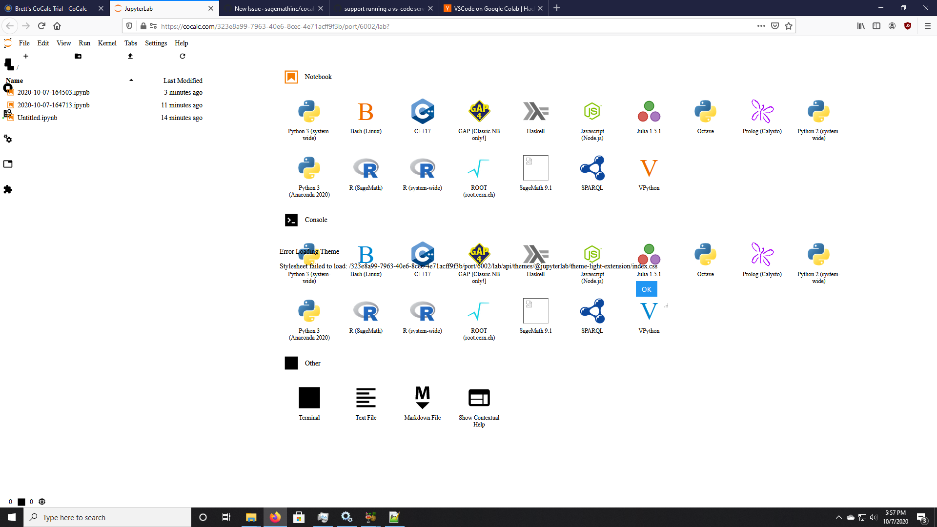 Jupyterlab Error Error Loading Theme Stylesheet Failed To Load