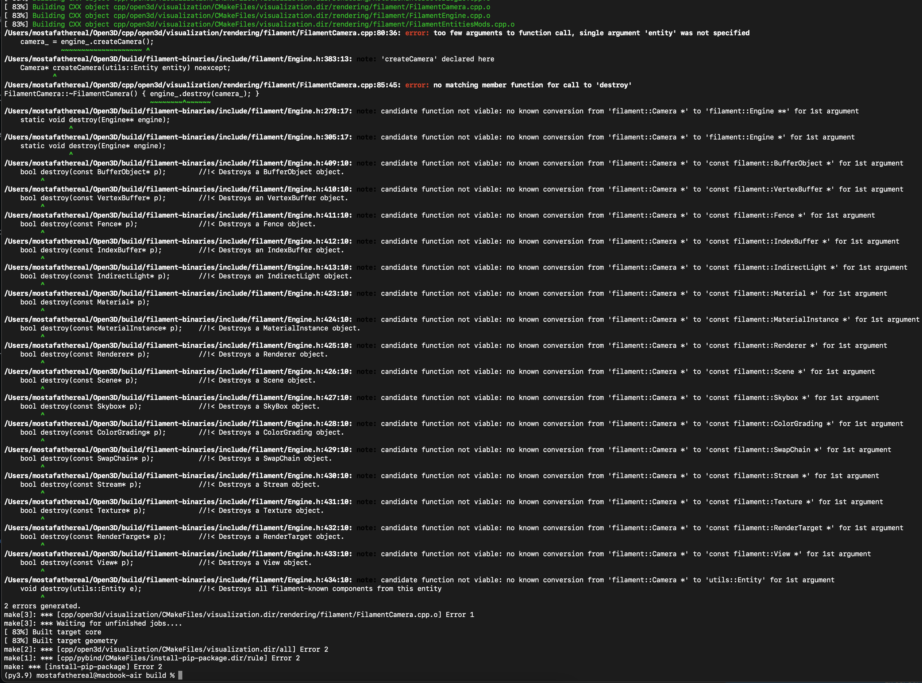 [arm] M1 build from source with new BUILD_GUI set ON, Filament error · Issue #3473 · isl-org ...