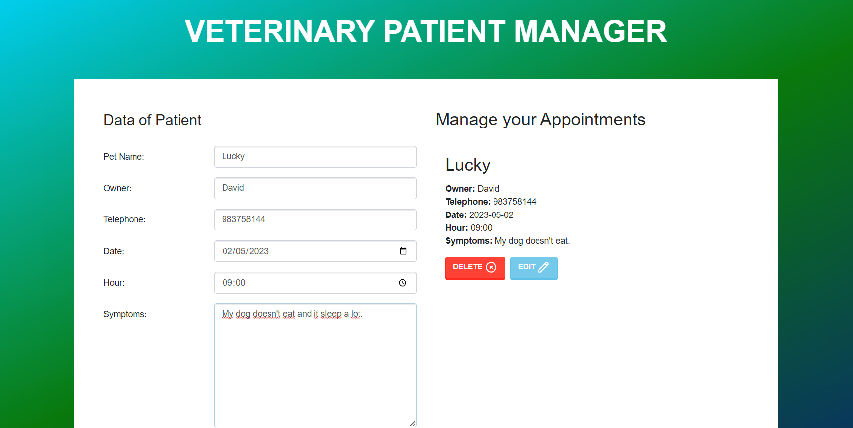 GitHub - JKarina-code/patient-manager: This project is about patient manager of a veterinary.