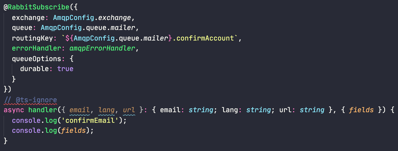 [RabbitMQ] Strange behaviour of @RabbitSubscribe · Issue #223 · golevelup/nestjs · GitHub
