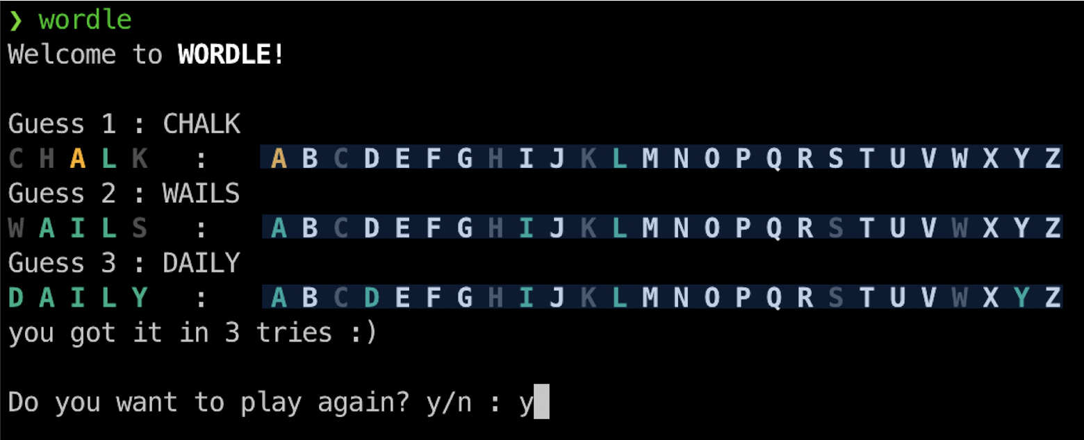 GitHub - harveyhwm/wordle: A bash/zsh shell version of the popular game ...