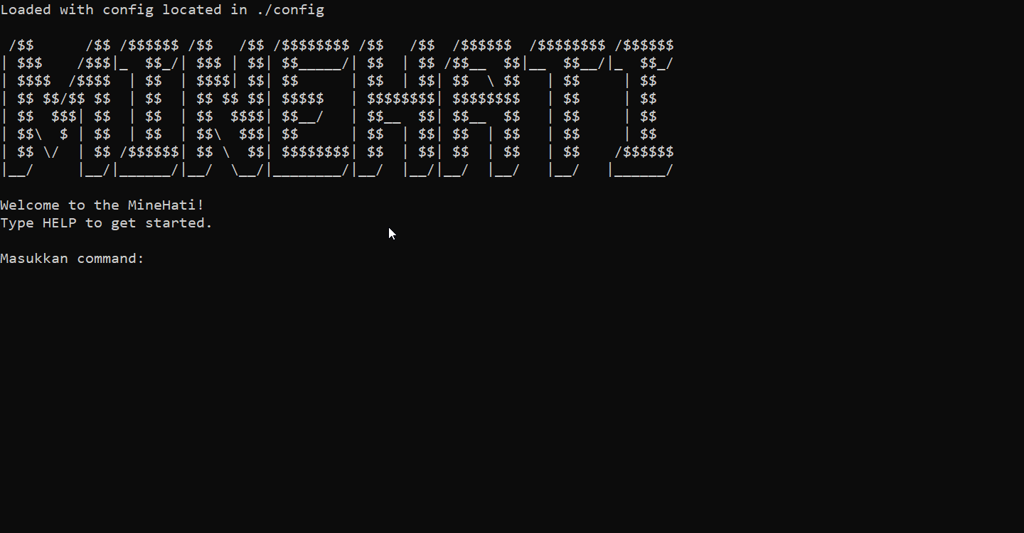 GitHub - IloveNooodles/MineHati: Tugas Besar Object Oriented Programming