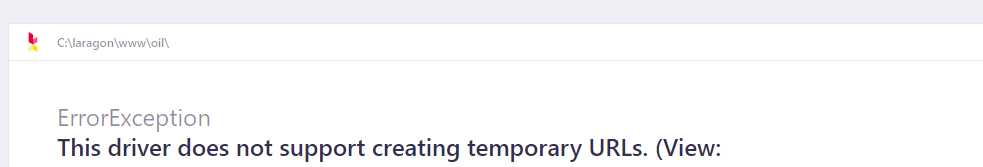 Driver Does Not Support Creating Temporary Urls With Image Temporaryurl Validation · Issue