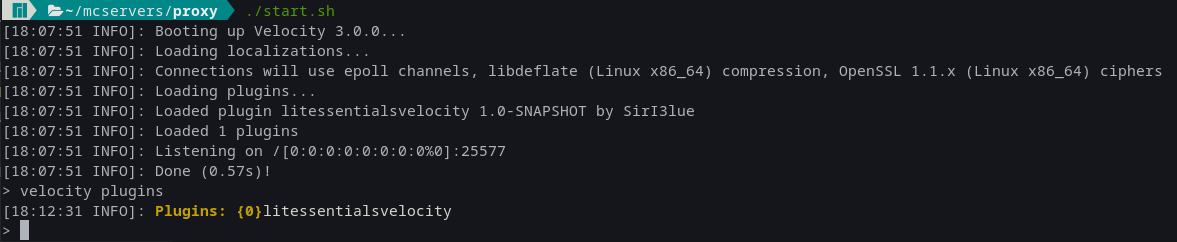 The command "velocity plugins" produces malformatted output when plugins are installed · Issue ...