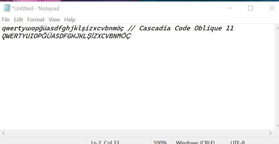Problem with some characters (Turkish) · Issue #108 · microsoft/cascadia-code · GitHub