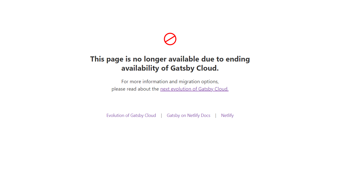 This page is no longer available due to ending availability of Gatsby Cloud. · Issue #1 ...