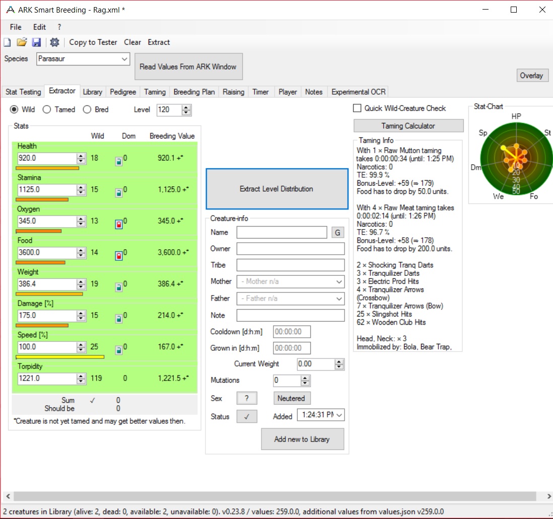 Tamed Dino Extraction Health is Always Red · Issue #366 · cadon/ARKStatsExtractor · GitHub