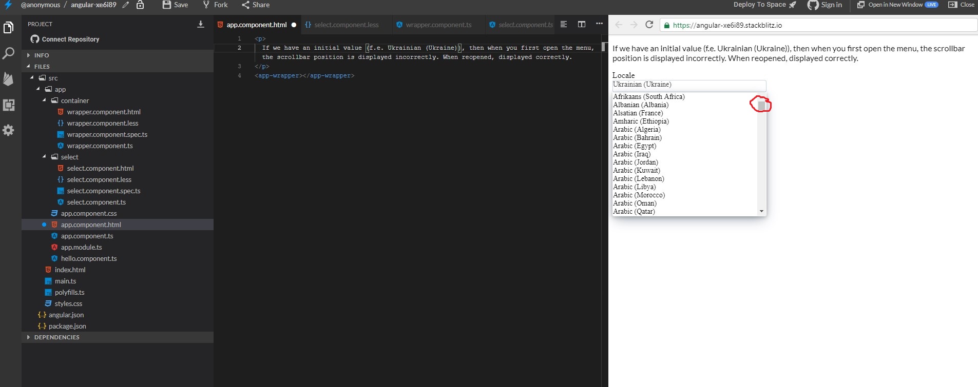 Invalid scrollbar position with initial value · Issue #1198 · ng-select/ng-select · GitHub