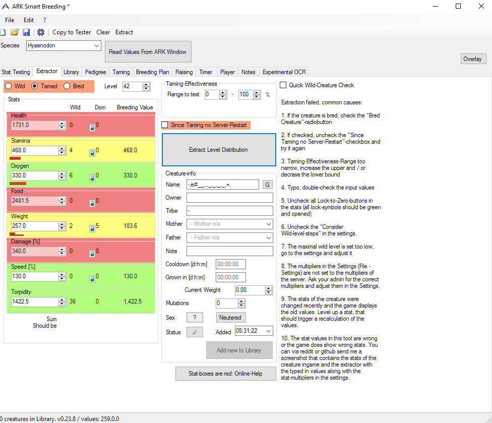 Read Values from ARK Window problems · Issue #365 · cadon/ARKStatsExtractor · GitHub