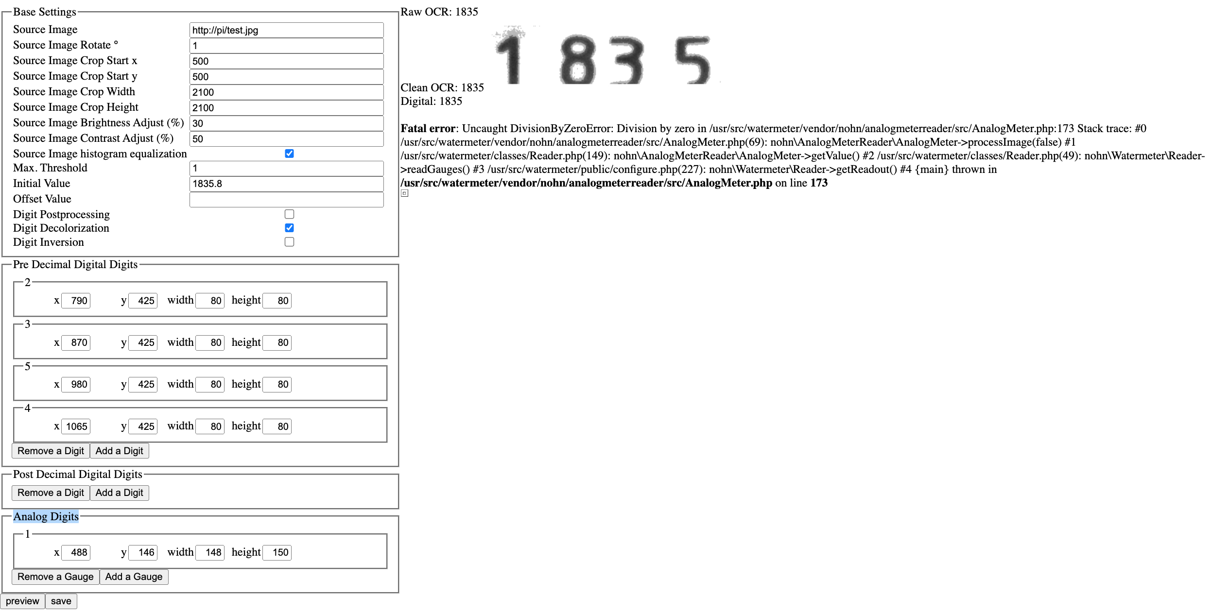 Fatal error: Uncaught DivisionByZeroError · Issue #89 · nohn/watermeter · GitHub