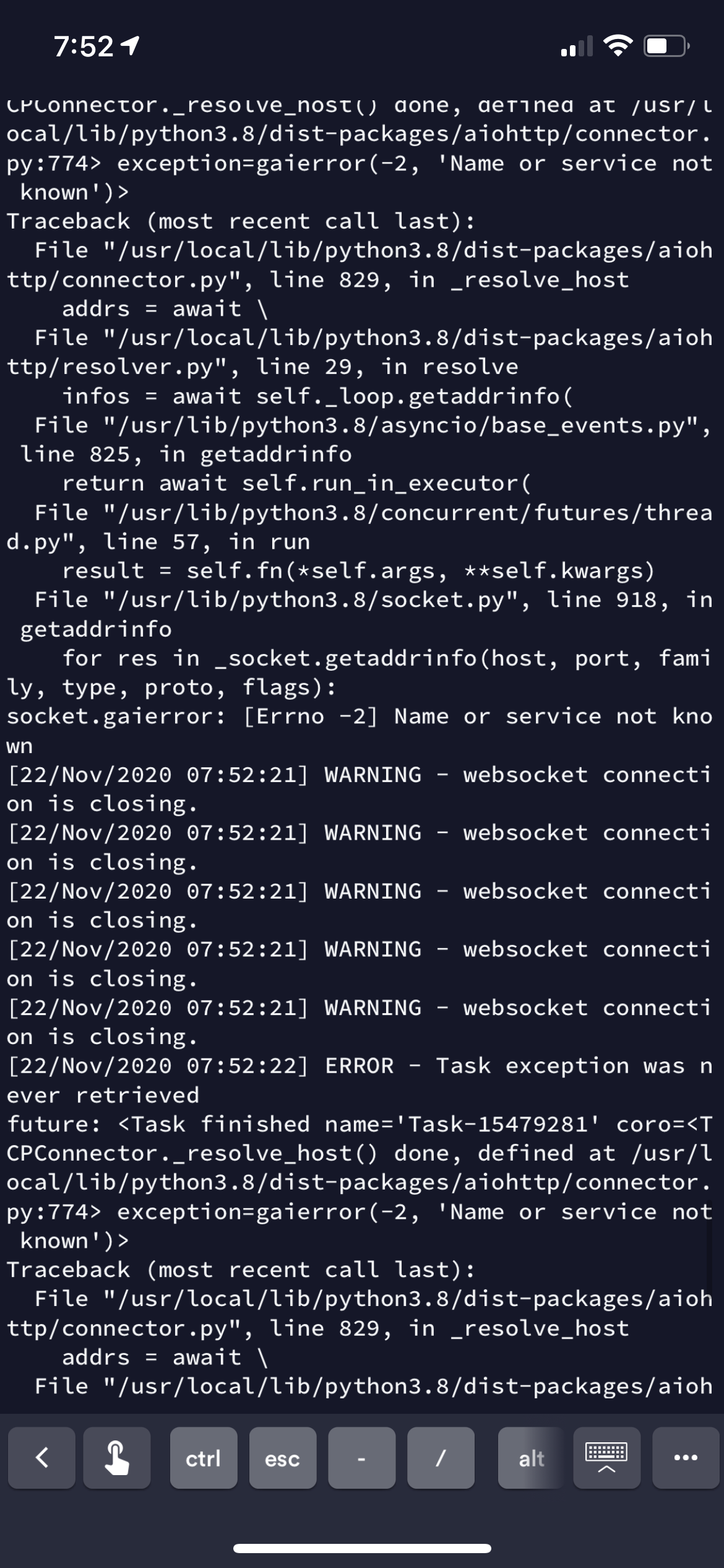 Websocket Connection Is Closing Process Hanging · Issue 6048 · Rapptz Discord Py · Github