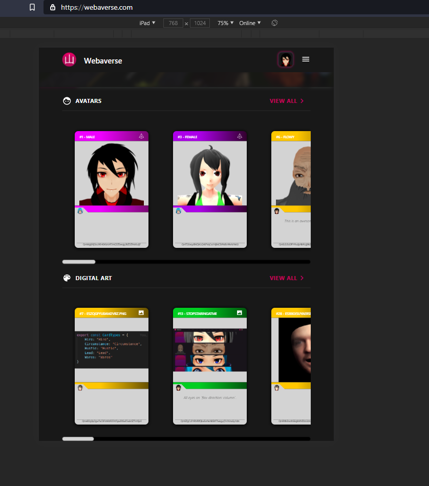 Fe: design bugs on iPad · Issue #796 · webaverse/app · GitHub
