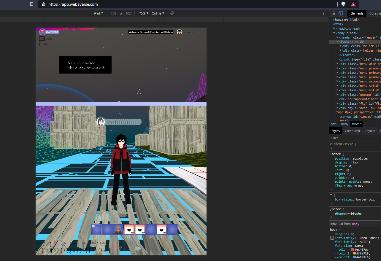 Fe: design bugs on iPad · Issue #796 · webaverse/app · GitHub