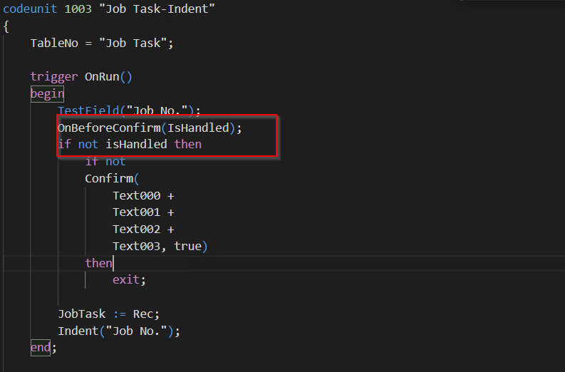 [Event Request] Codeunit 1003 - Job task indent -OnRun - OnBeforeConfirm · Issue #6640 ...