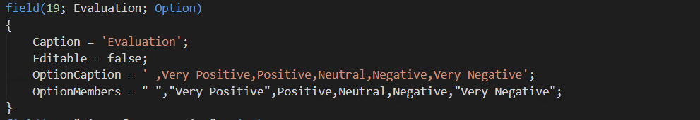 [Enum Request] table 5065 "Interaction Log Entry" - Evaluation field option to Enum convert ...